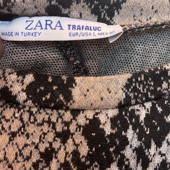 Zara | Tops | Zara Bubble Hem Snakeskin Top | Poshmark